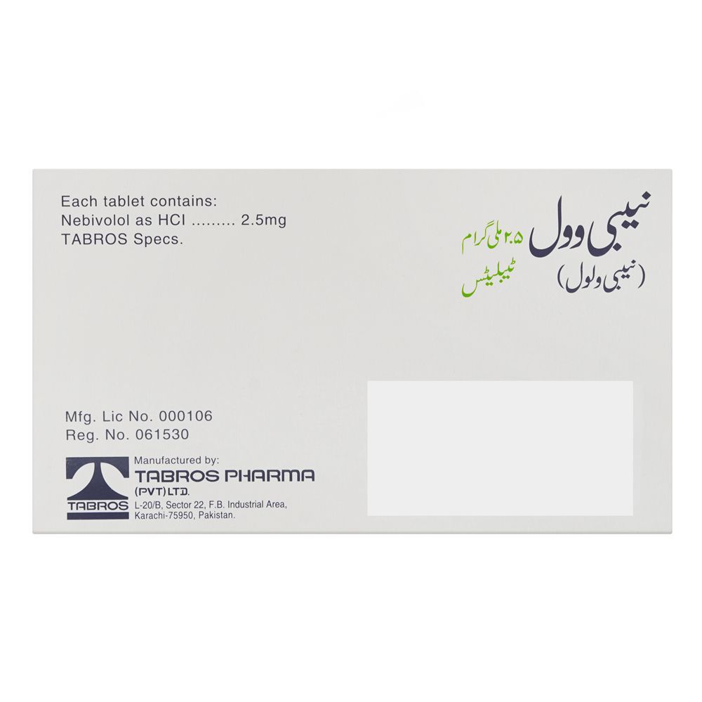Nebivol Tablets 2.5mg, Box (14 Tablets)