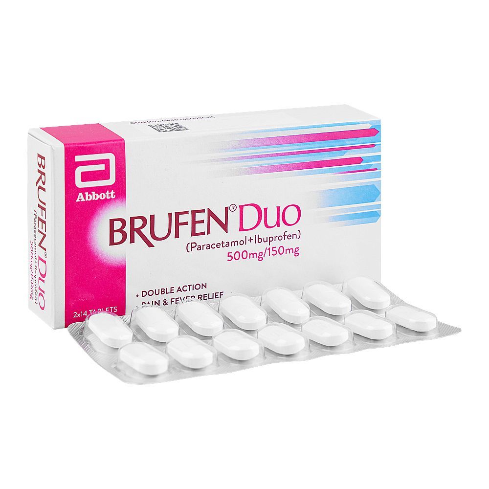 Brufen Duo Tablets 500mg/150mg, Strip (14 Tablets)