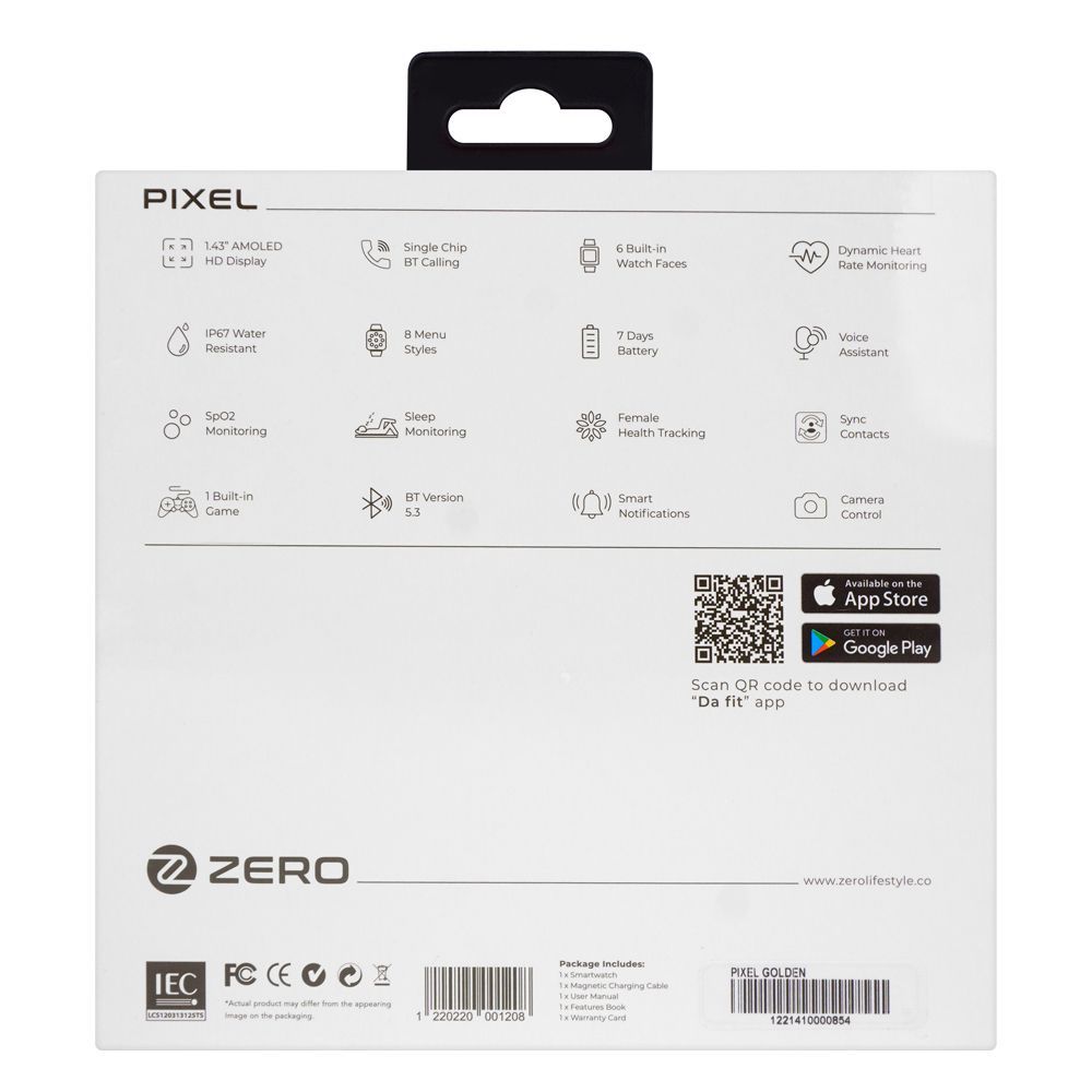 Purchase Zero 1.43" Amoled HD Display Pixel Smart Watch, BT Calling ...