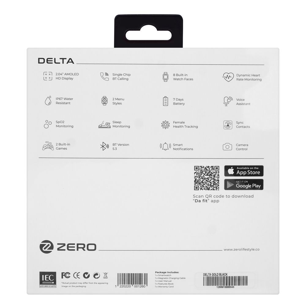 Purchase Zero 2.04" Amoled Curved Display Delta Smart Watch, BT Calling, IP67 Water Resistant ...