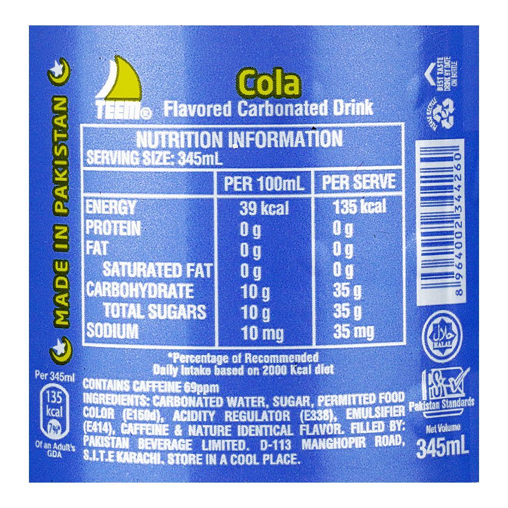 Purchase Teem Cola Pet, 345ml Online at Best Price in Pakistan - Naheed.pk
