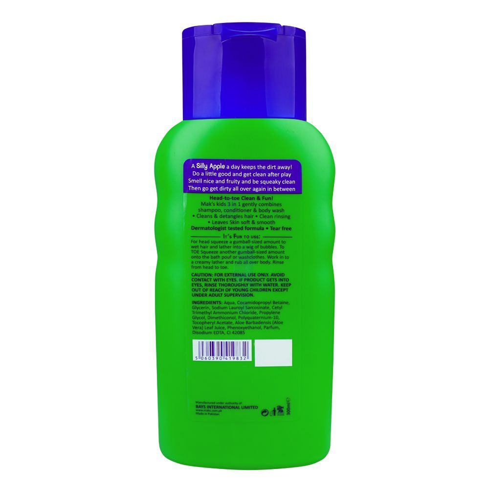 Purchase Mak's Kids Silly Apple 3in1 Shampoo + Conditioner + Body Wash ...