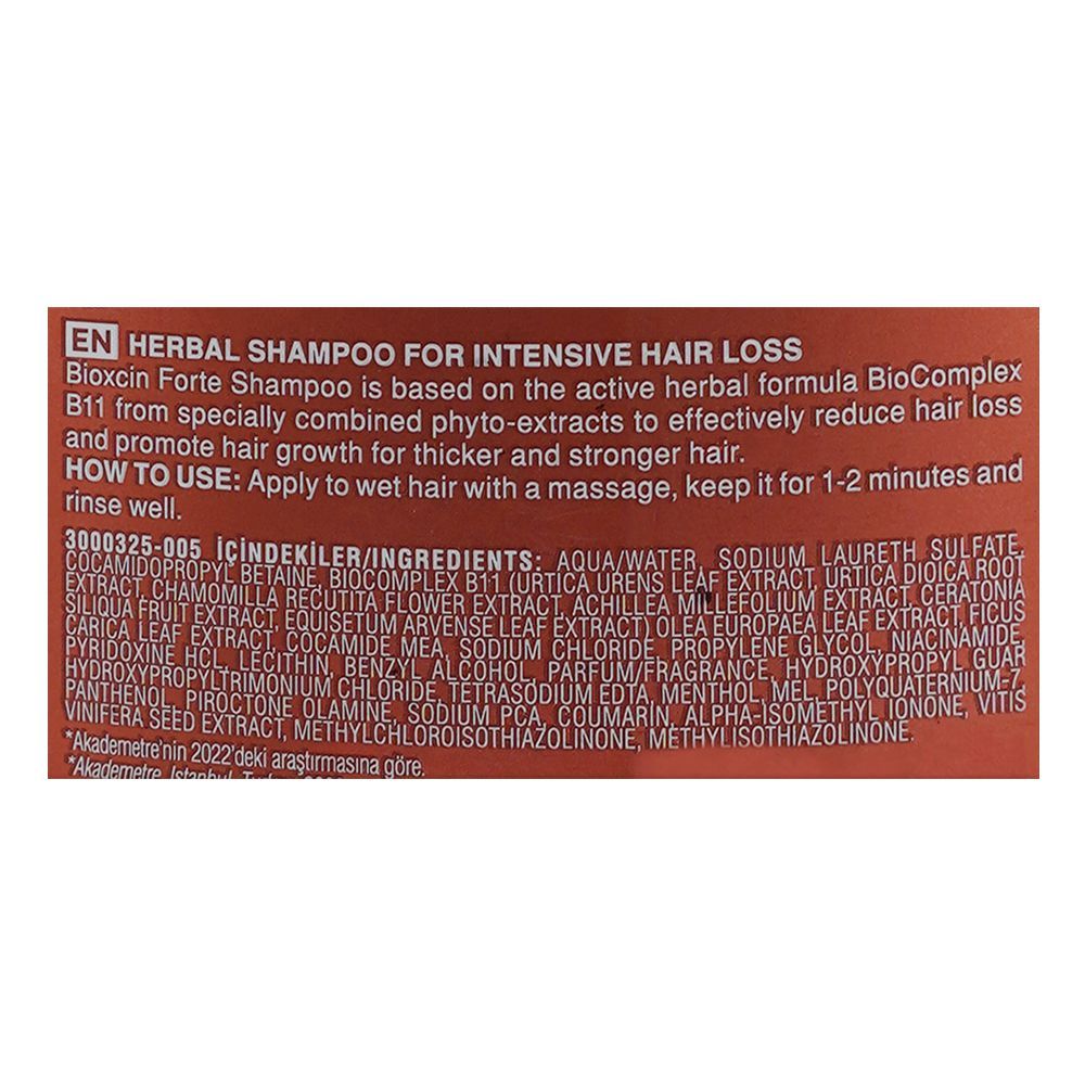 Bioxcin Forte Herbal Shampoo, For Intensice Hair Loss, 100ml