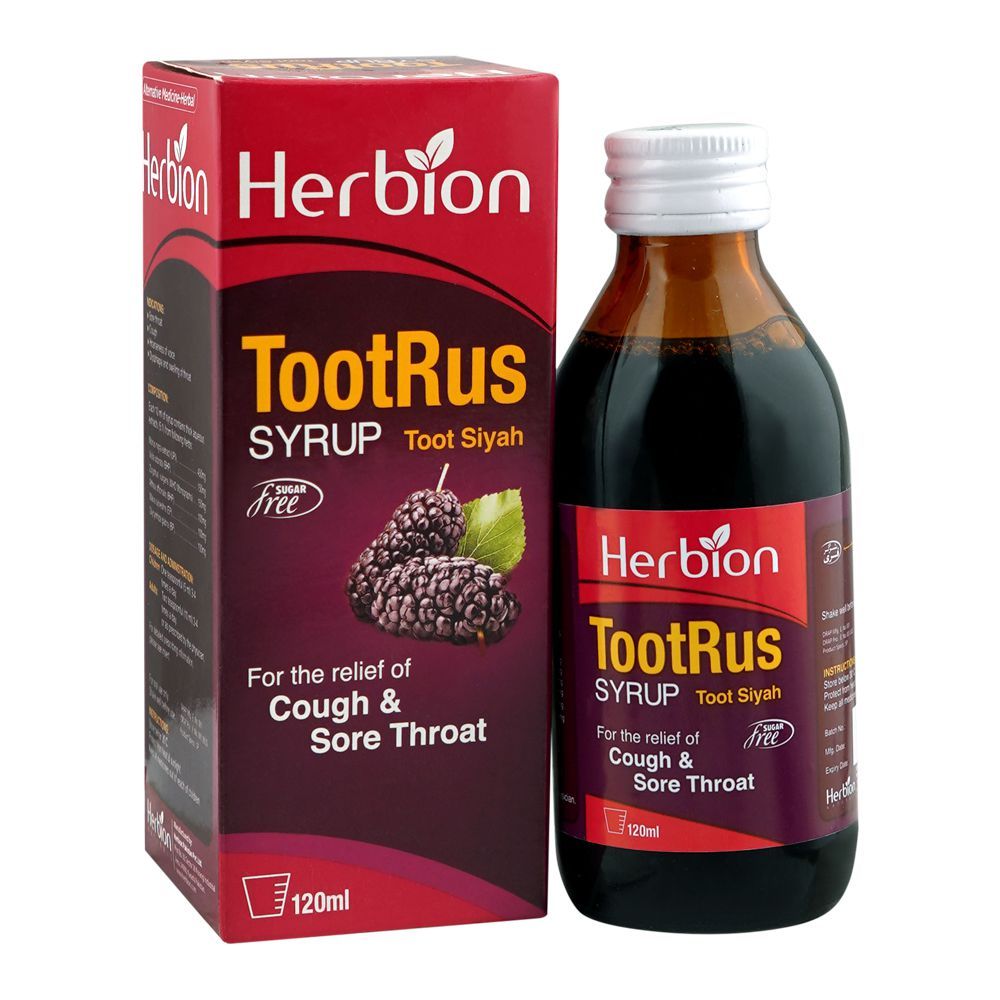 Herbion Toot Rus Toot Siah Sugar Free Syrup, 120ml