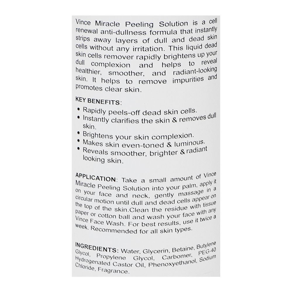 Buy Vince Miracle Peeling Solution, Removes Dull and Dead Skin, For All ...