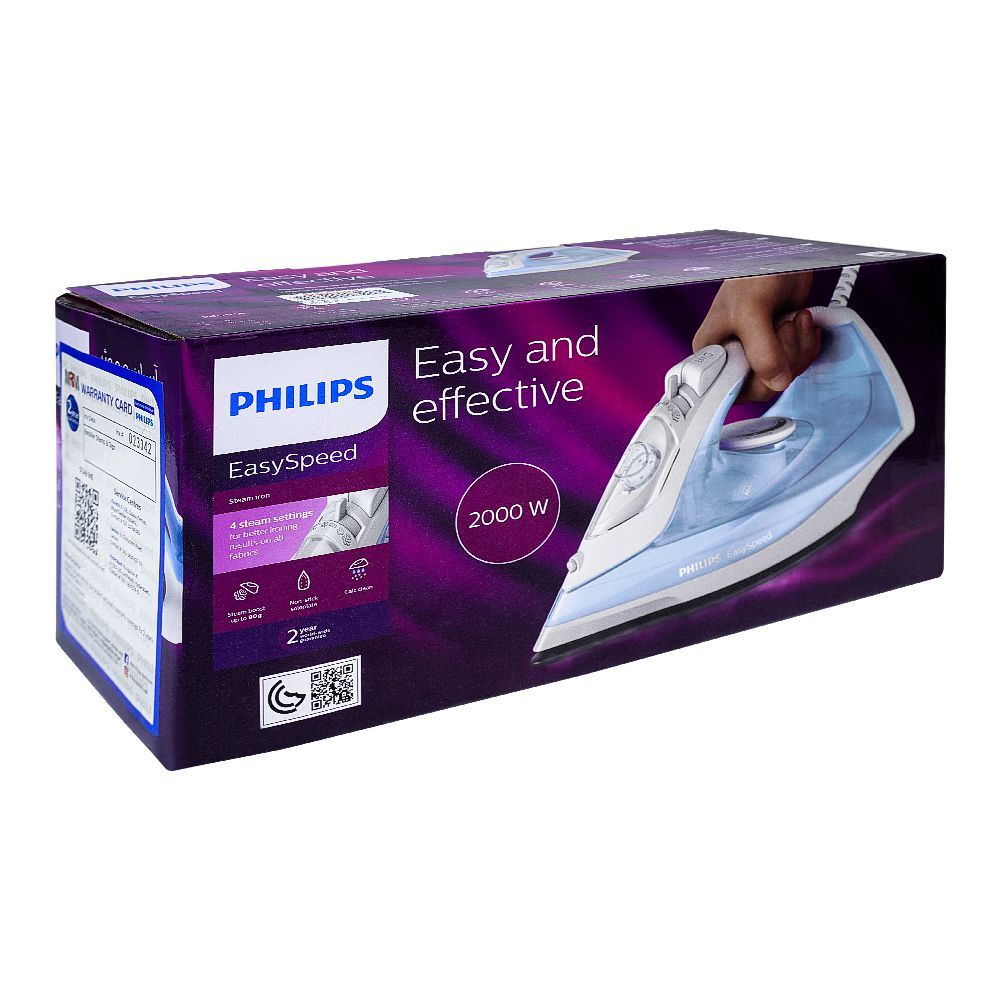 Purchase Philips Easy Speed Steam Iron, 2000W, 220ml Water Tank, Non ...
