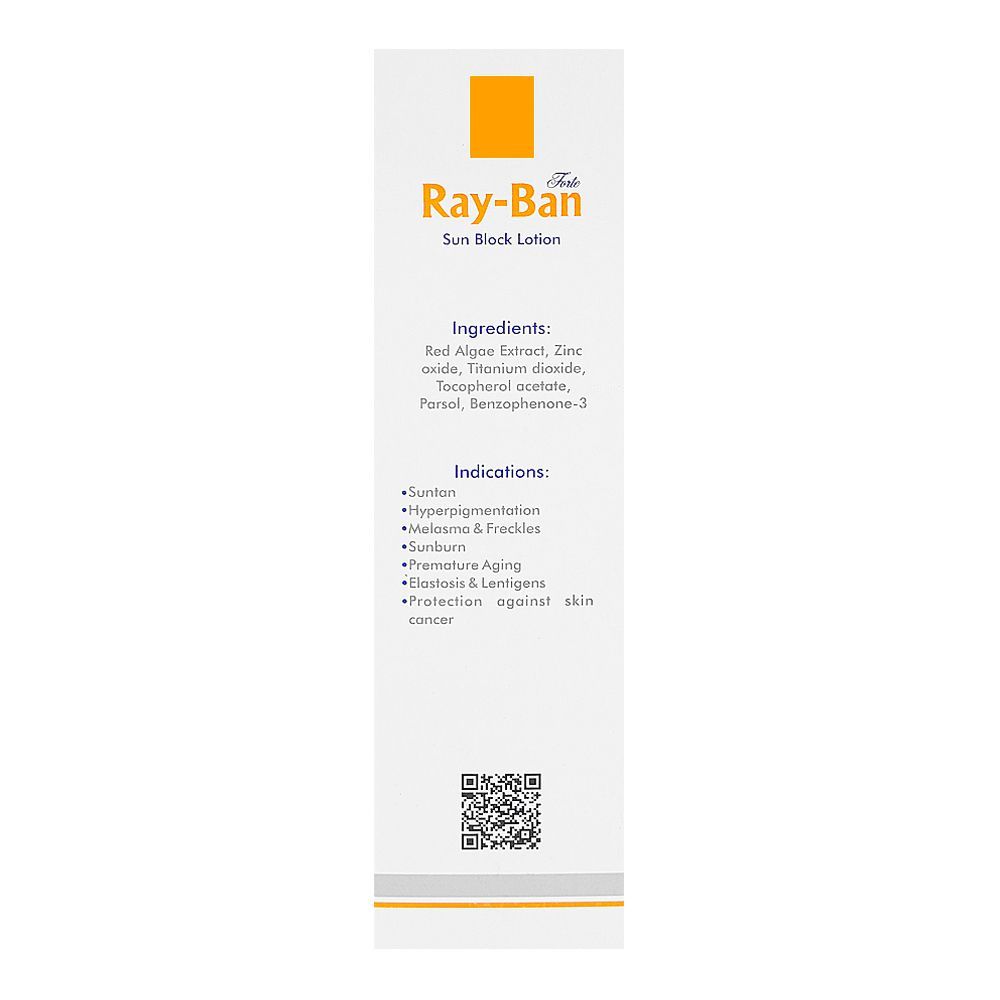 Ray-Ban Forte Sun Block Lotion with Anti Oxidant, SPF60, Paba & Paraben ...