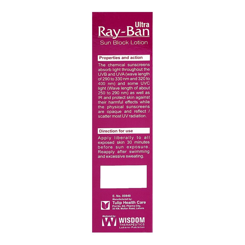 Ray-Ban Ultra Sun Block Lotion, SPF100, 50g
