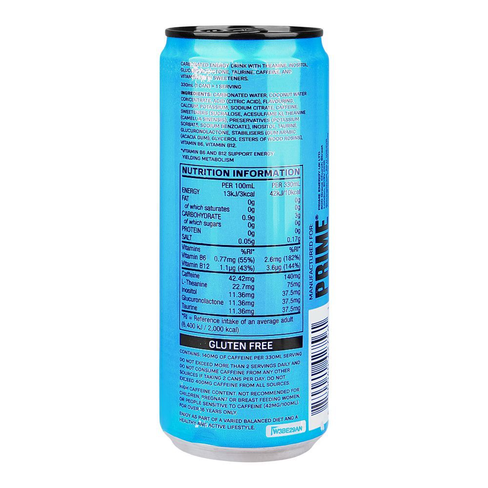 Order Prime Blue Raspberry Energy Drink, 330ml Can Online at Special ...