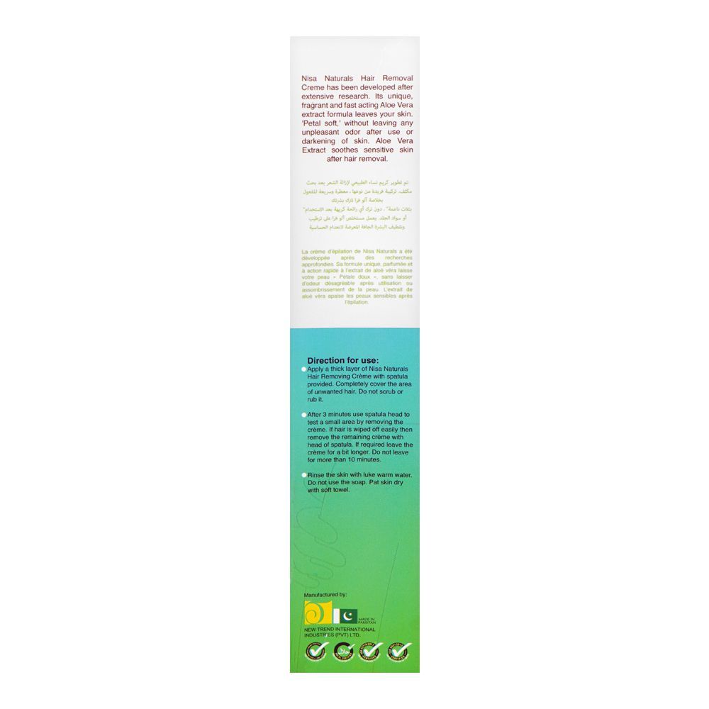 Buy Nisa Naturals Hair Removal Cream With Aloe Vera, For All Skin Types ...