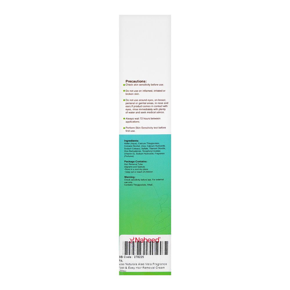 Buy Nisa Naturals Hair Removal Cream With Aloe Vera, For All Skin Types ...