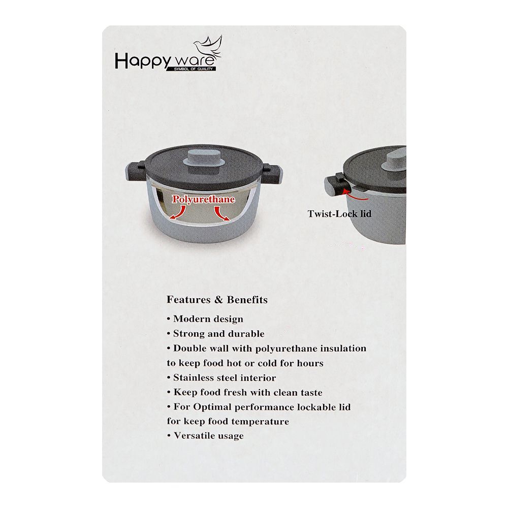 Happy Ware Forte Warmer Hot Pot With Twist Lock Lid, 25 x 18 x 13.5cm ...