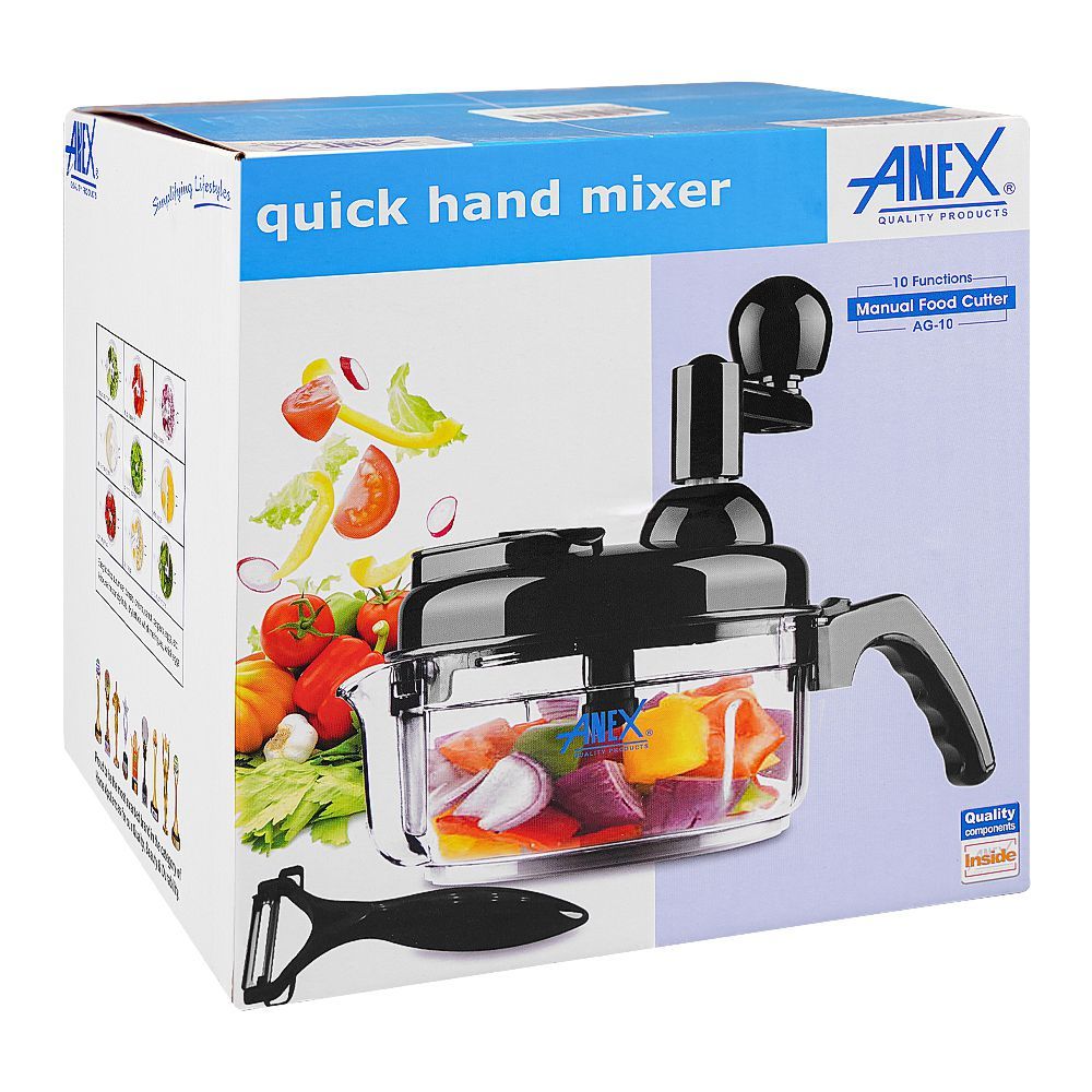 Buy Anex Quick Hand Mixer With 10 Functions, Manual Food Cutter, Black ...
