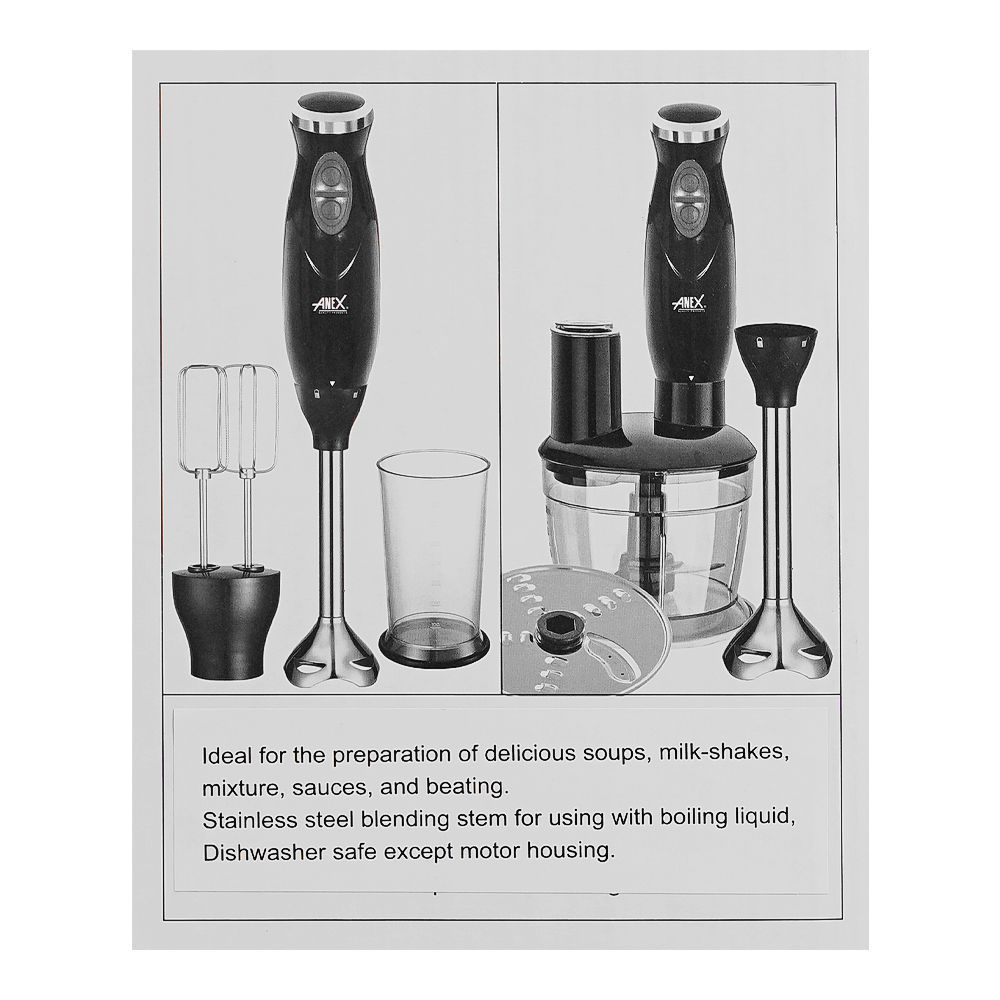 Buy Anex Hand Blender Beater Chopper, Black, AG-140 Online at Special ...