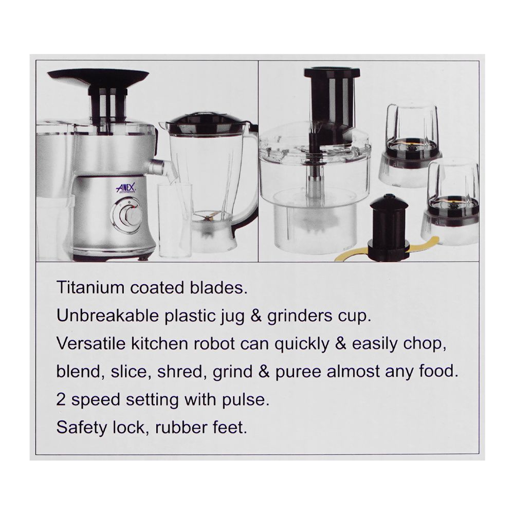 Buy Anex Deluxe Kitchen Robot, 450W, Black, AG-3153 Online at Special ...