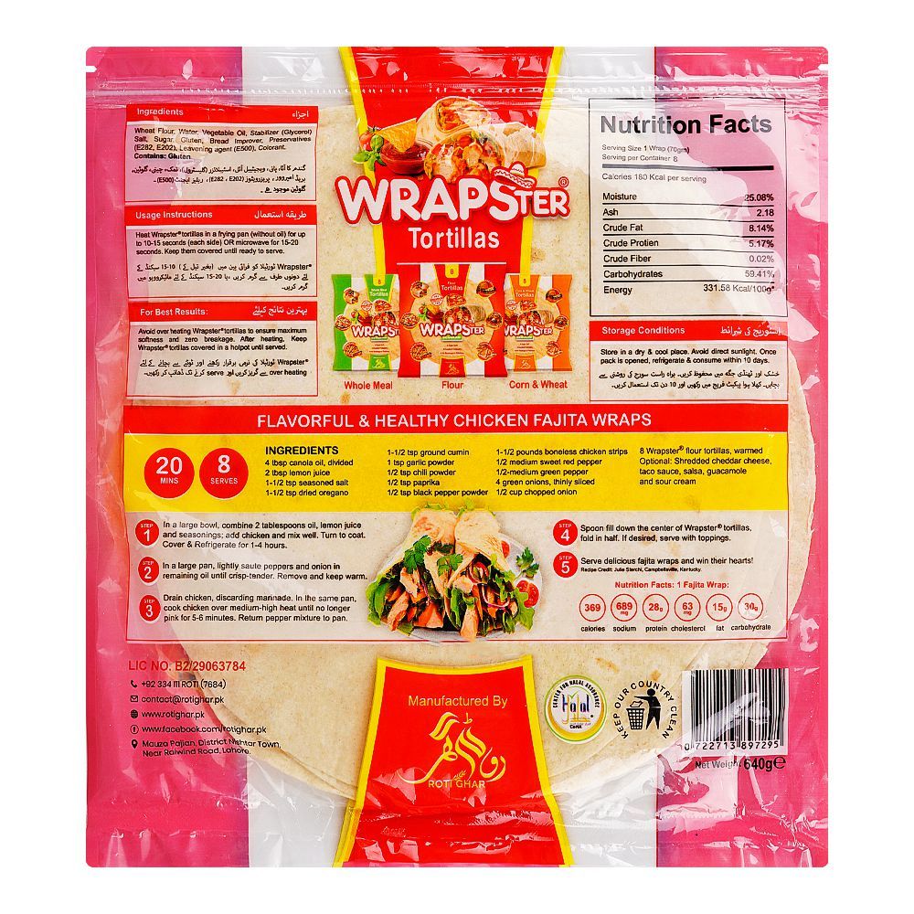 Buy Wrapster 11" Jumbo Flour Tortillas Wraps, 8-Pack Online at Best ...