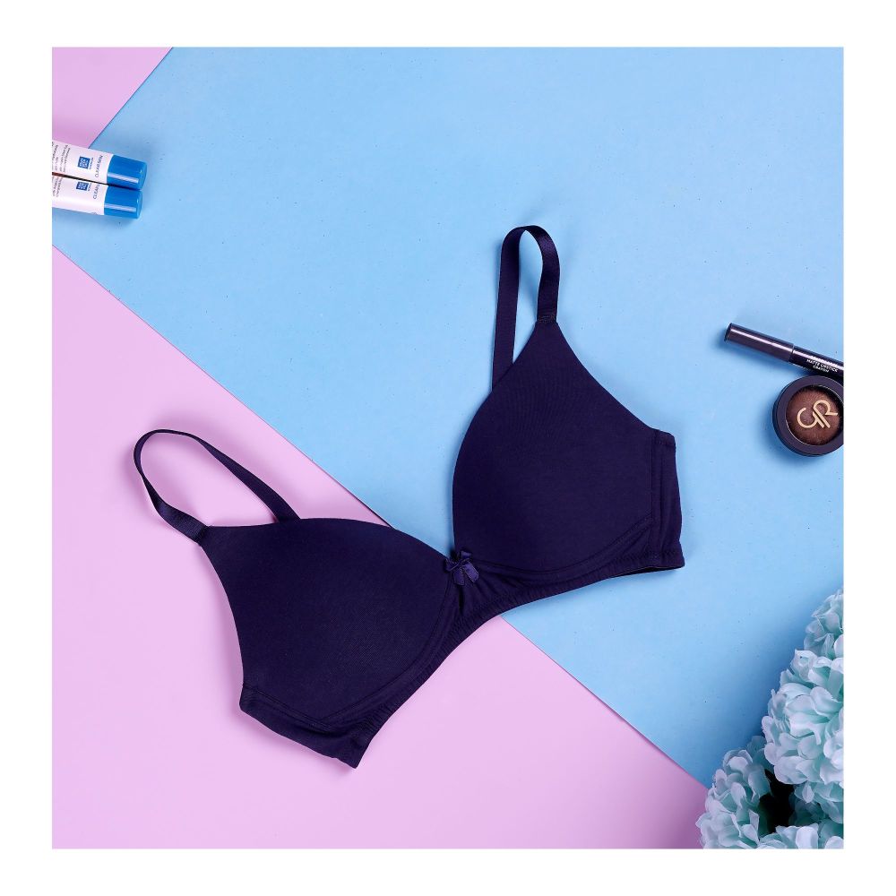 Order IFG Poppy Sophie Cotton Wireless Padded Bra, Navy Blue Online at ...
