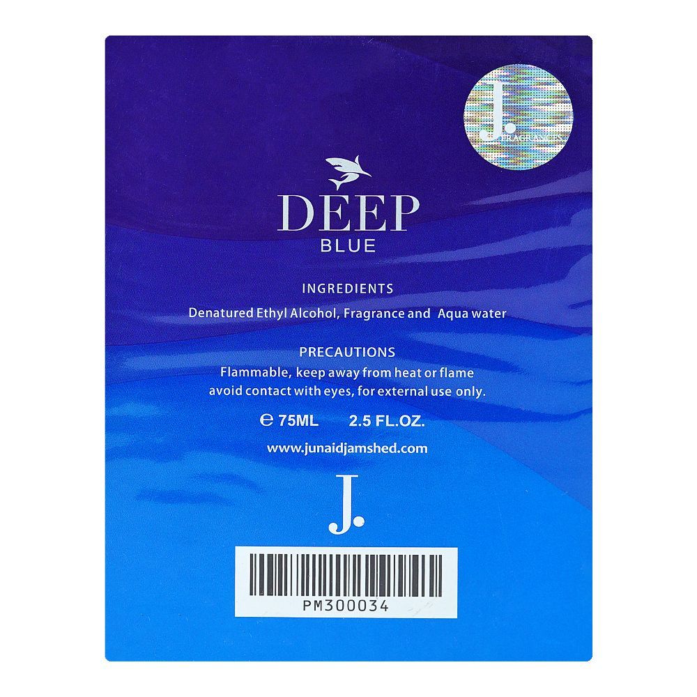 Purchase Junaid Jamshed J. Deep Blue, Eau de Parfum, For Men, 75ml ...