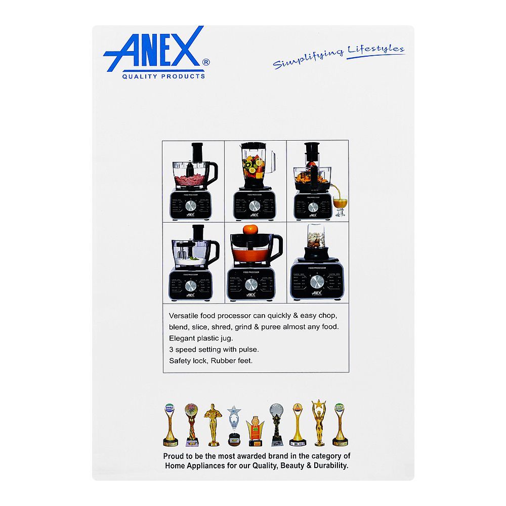 Buy Anex Multifunction Food Processor, 800-1100W, AG-3157 Online at ...