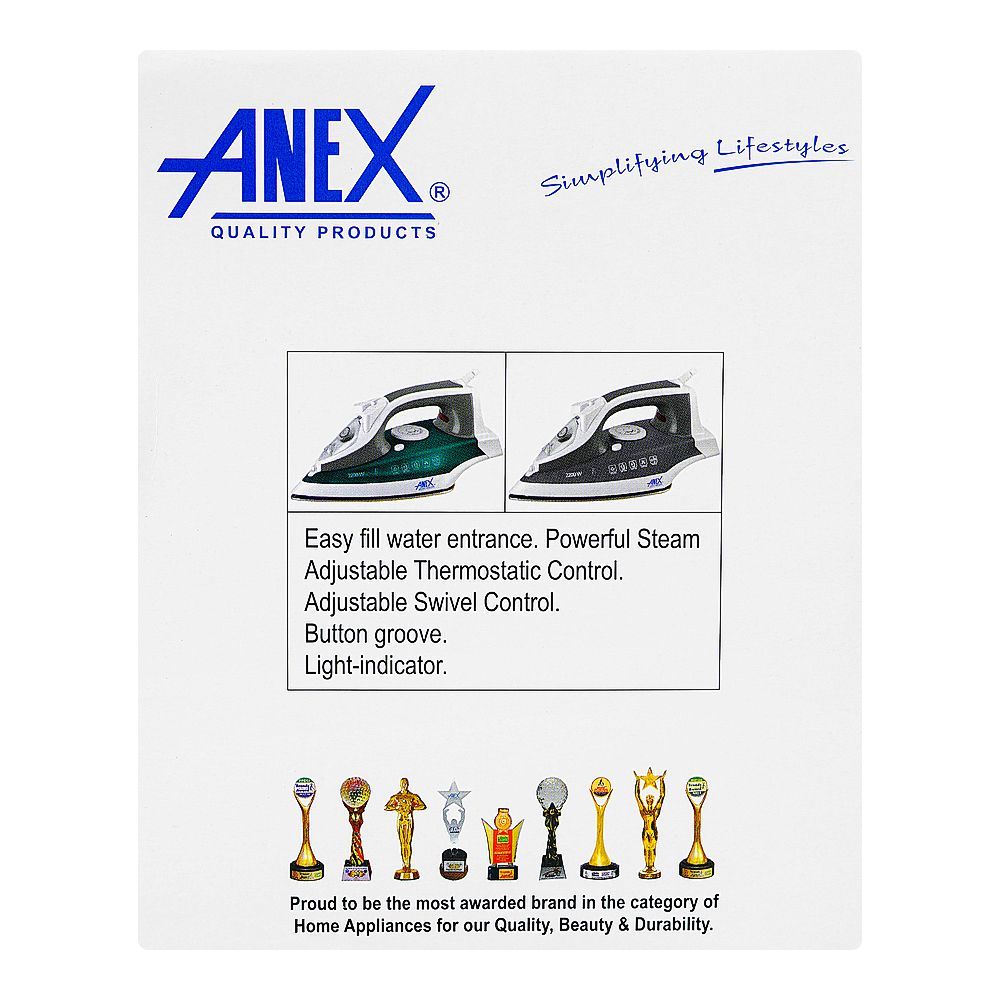 Buy Anex Deluxe Steam Iron, 2200W, AG-1025 Online at Special Price in ...