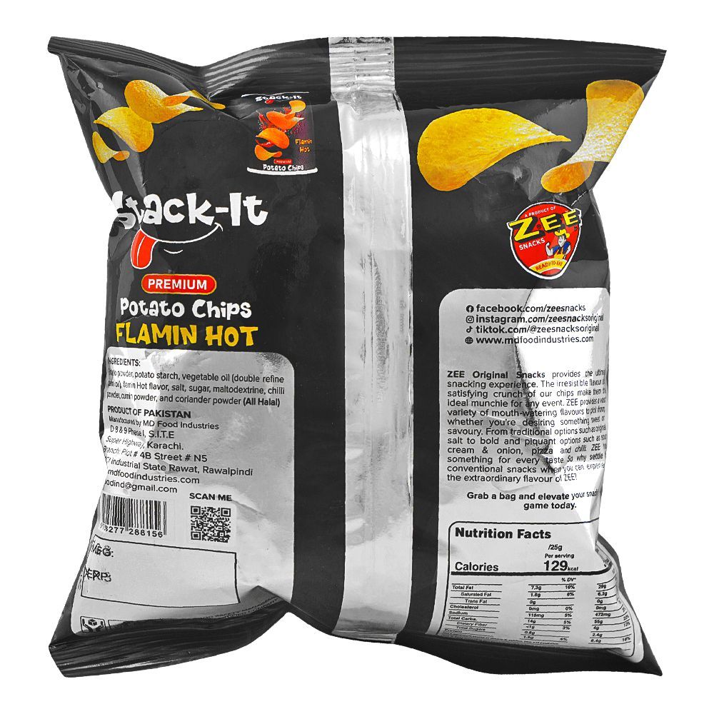 Buy Zee Stack-It Flamin Hot Potato Chips, 62g Online at Best Price in Pakistan - Naheed.pk