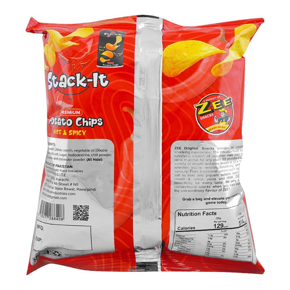 Order Zee Stack-It Hot & Spicy Potato Chips, 62g Online at Special ...