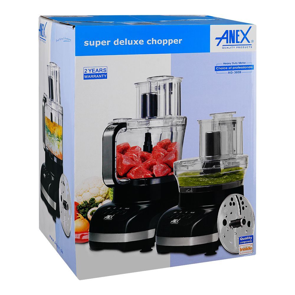 Buy Anex Super Deluxe Chopper, 500W, Black & Silver, AG-3059 Online at ...