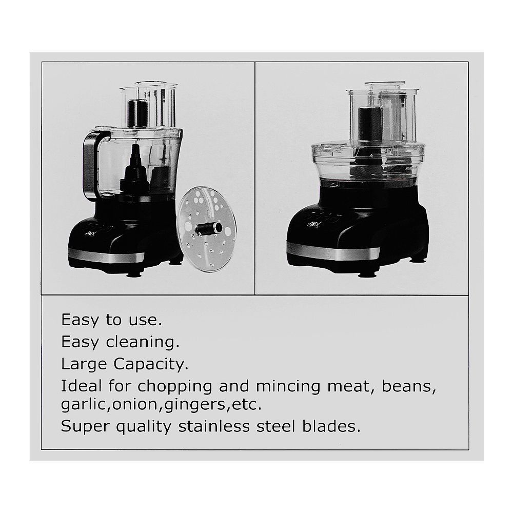 Buy Anex Super Deluxe Chopper, 500W, Black & Silver, AG-3059 Online at ...