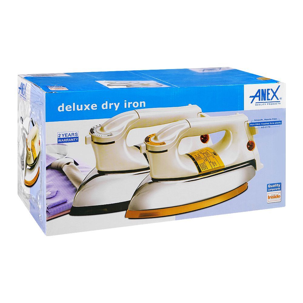 Order Anex Deluxe Dry Iron, 1000W, Golden, AG-2179 Online at Special ...