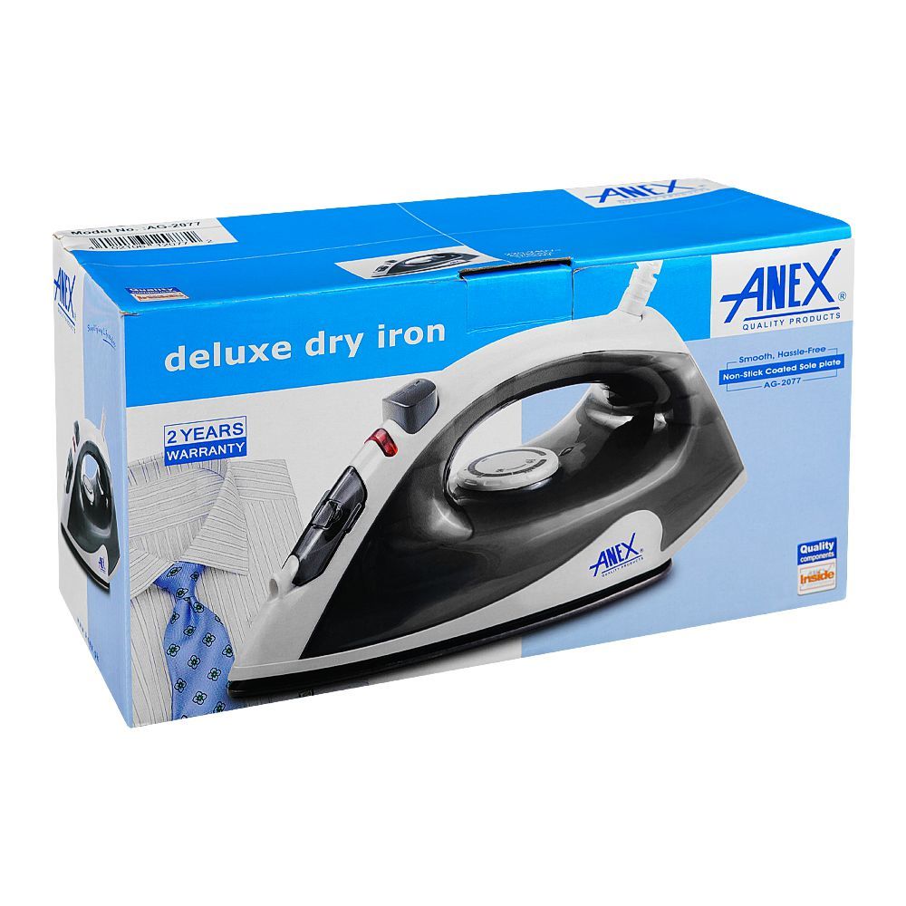 Purchase Anex Deluxe Dry Iron, 1000-1200W, Grey & White, AG-2077 Online ...