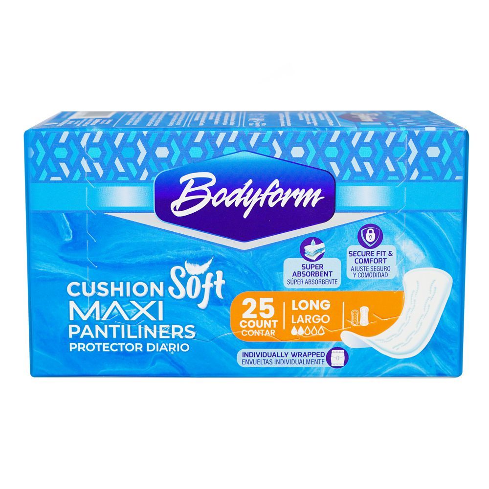 Order Bodyform Cushion Soft Long Maxi Pantiliners, 25-Pack Online at ...
