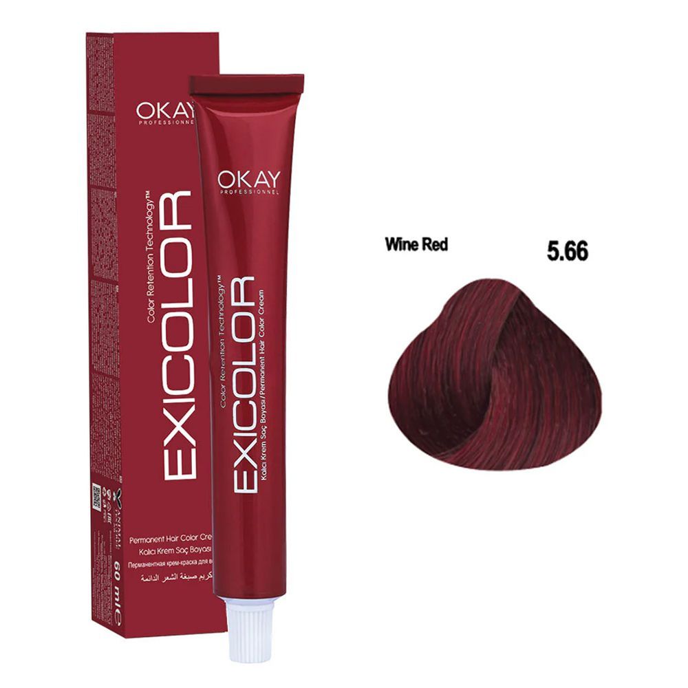 Buy Neva Exicolor Permanent Hair Color Cream, 60ml, 5.66 Wine Red ...
