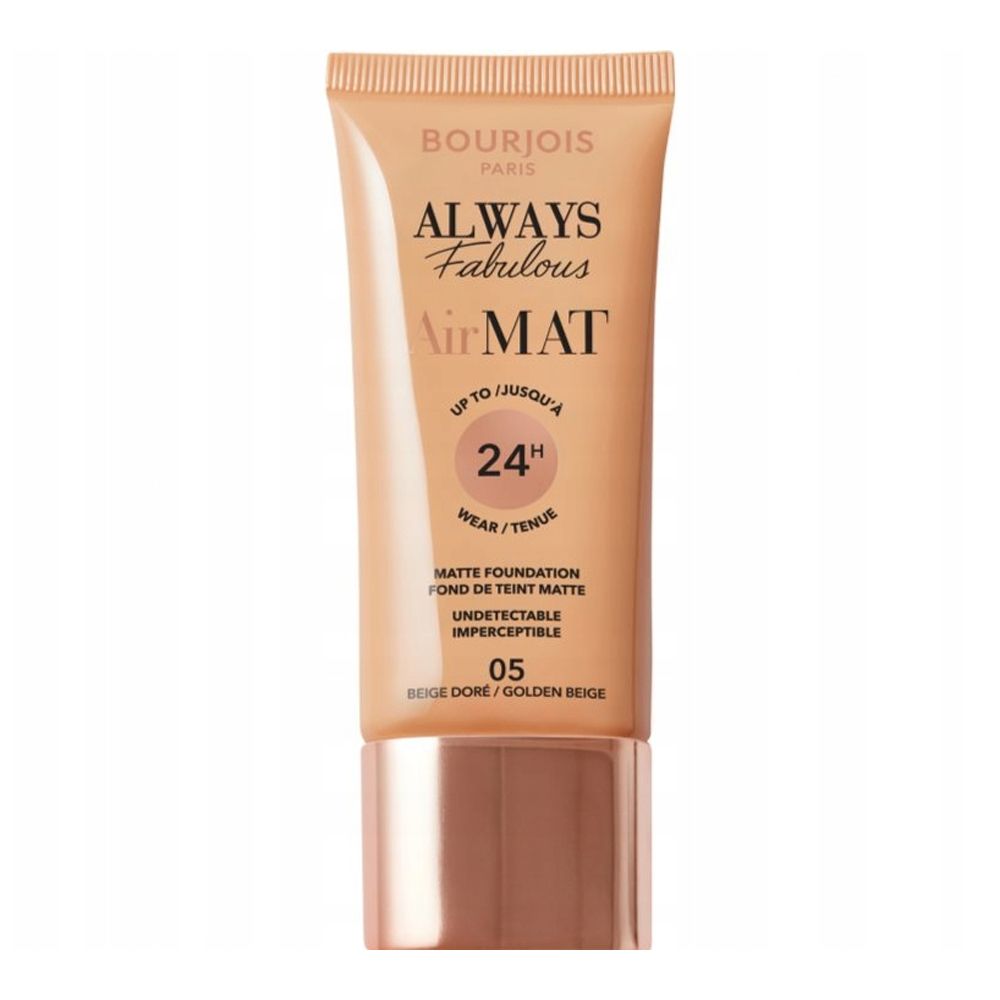 Bourjois Always Fabulous Air Mat 24H Matte Foundation, 05 Golden Beige