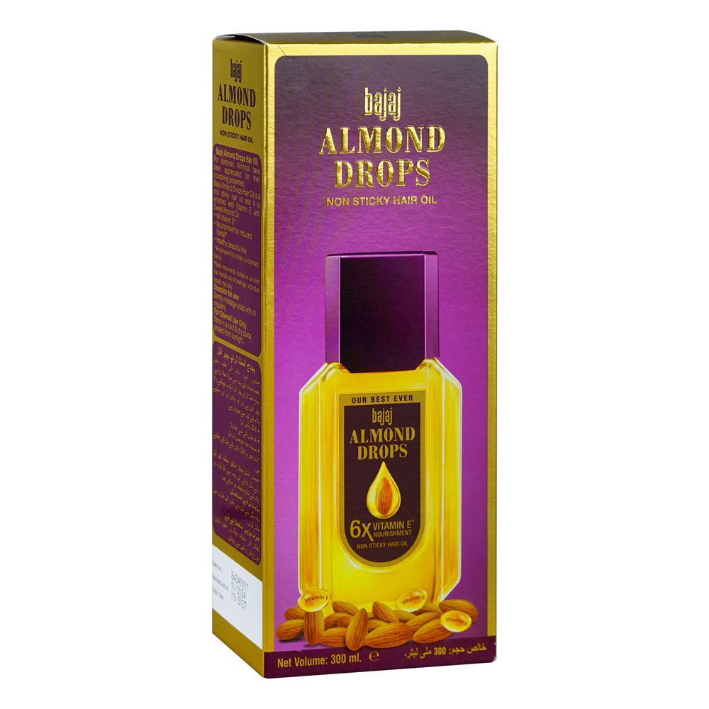 Buy Bajaj Almond Drops Non Sticky Hair Oil, 300ml Online at Best Price ...