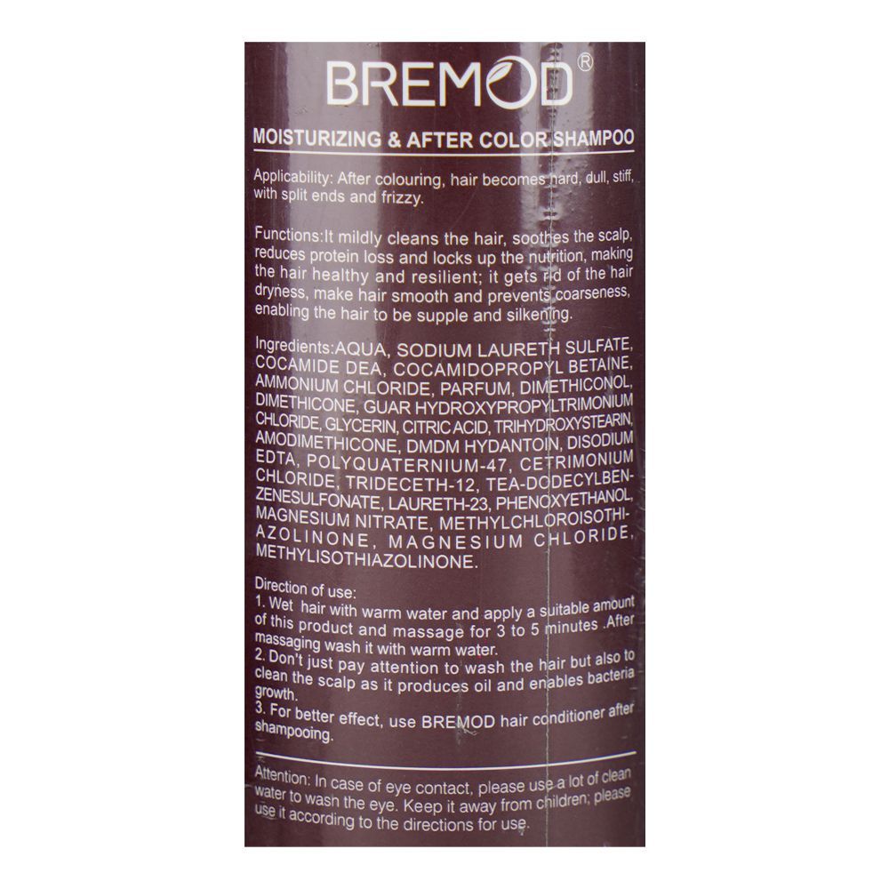 Buy Bremod Moisturizing and After Color Shampoo, For Color Treated Hair ...
