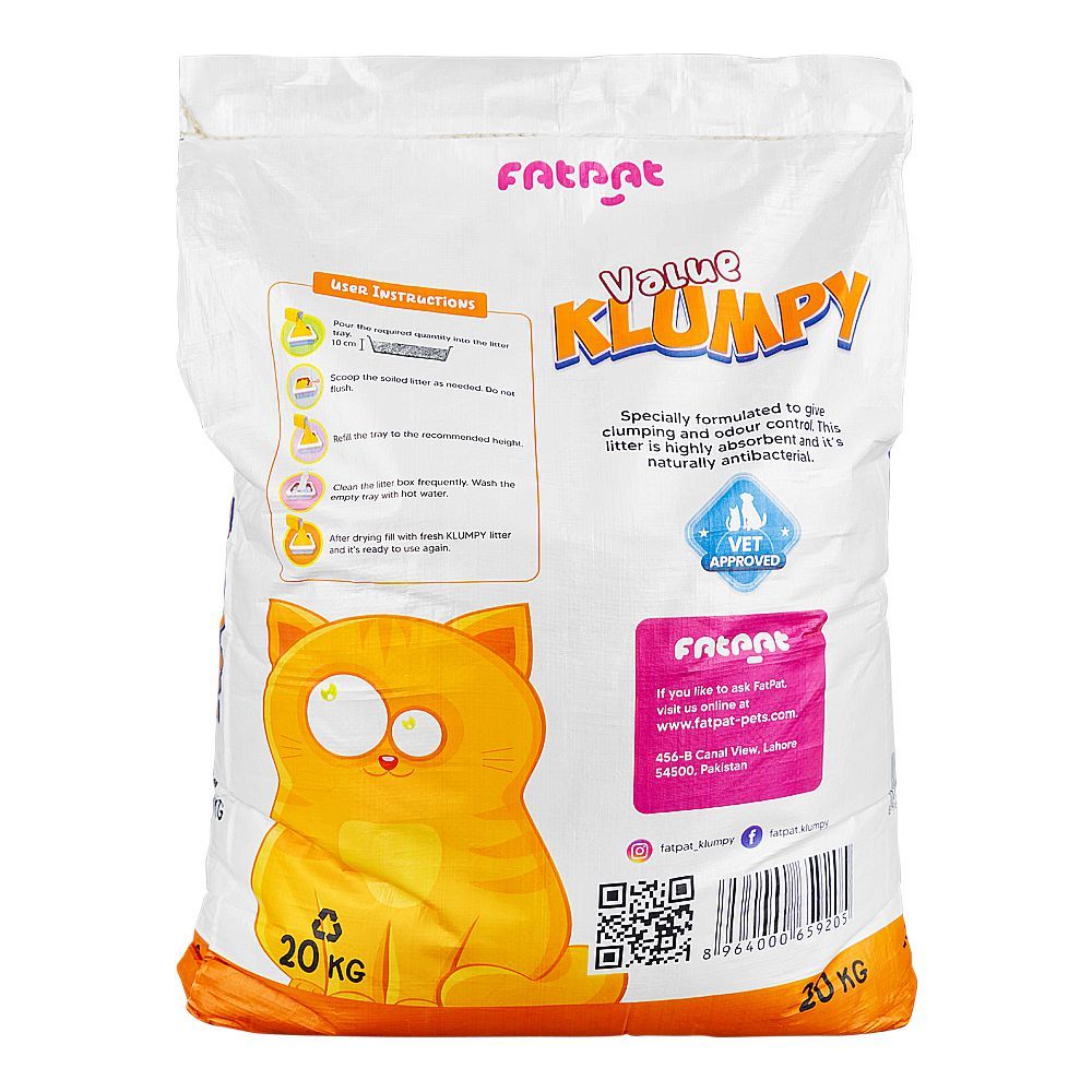 Buy Fat Pat Value Klumpy Cat Litter, Anti-Bacterial, Vet-Approved, 20kg ...