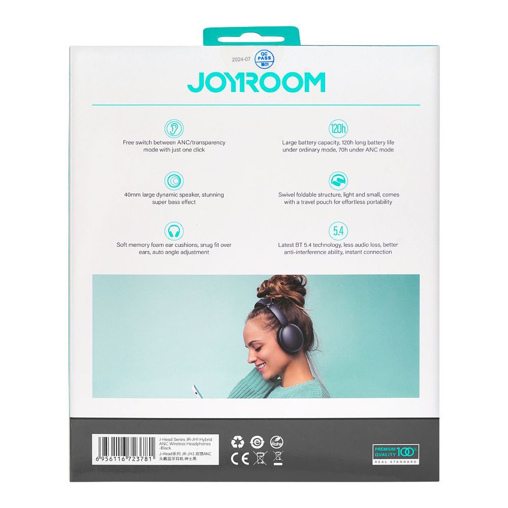 Purchase Joyroom Hybrid ANC Bluetooth Wireless Headphone, Black, JR-JH1 ...