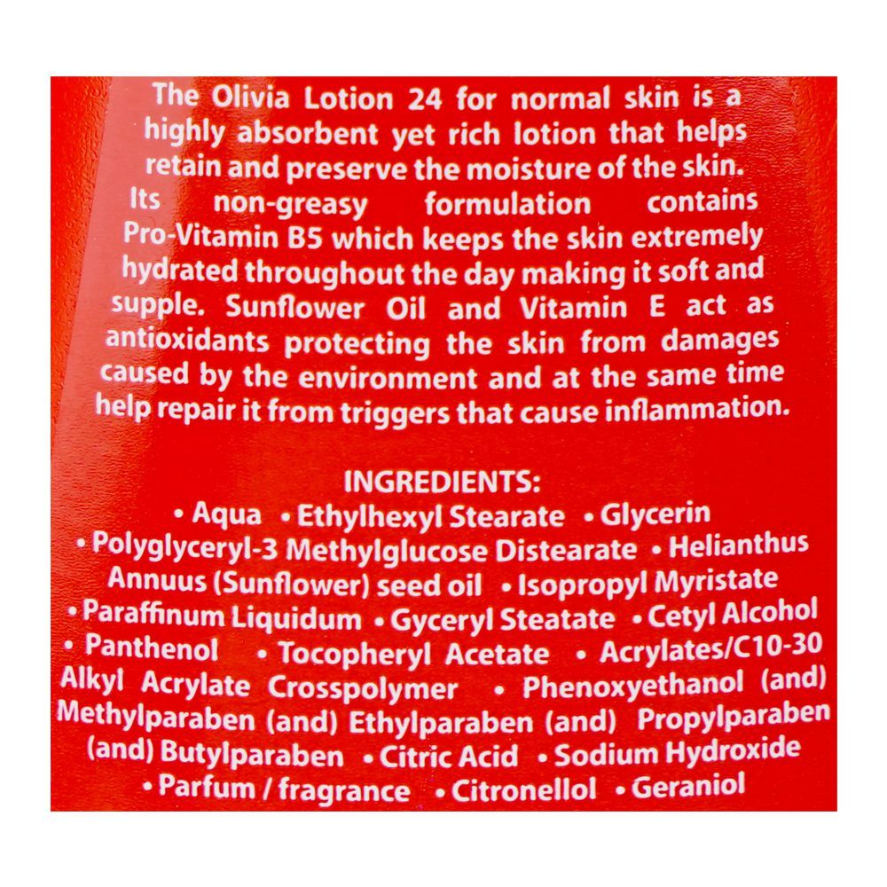 Order Olivia 24 Lotion with Sunflower Oil, Pro-Vitamin B5 & Vitamine E ...