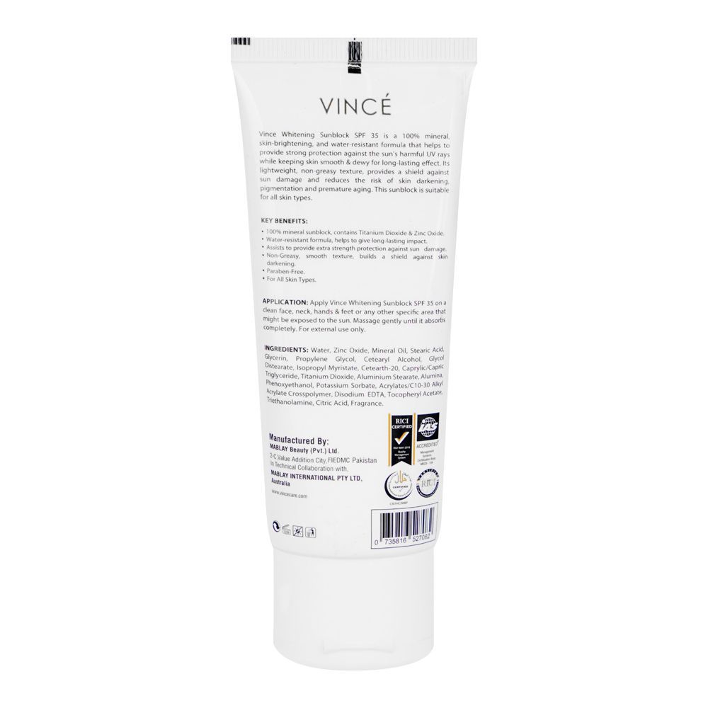 Purchase Vince Whitening Double Strength Sunblock, Mineral Sunscreen ...