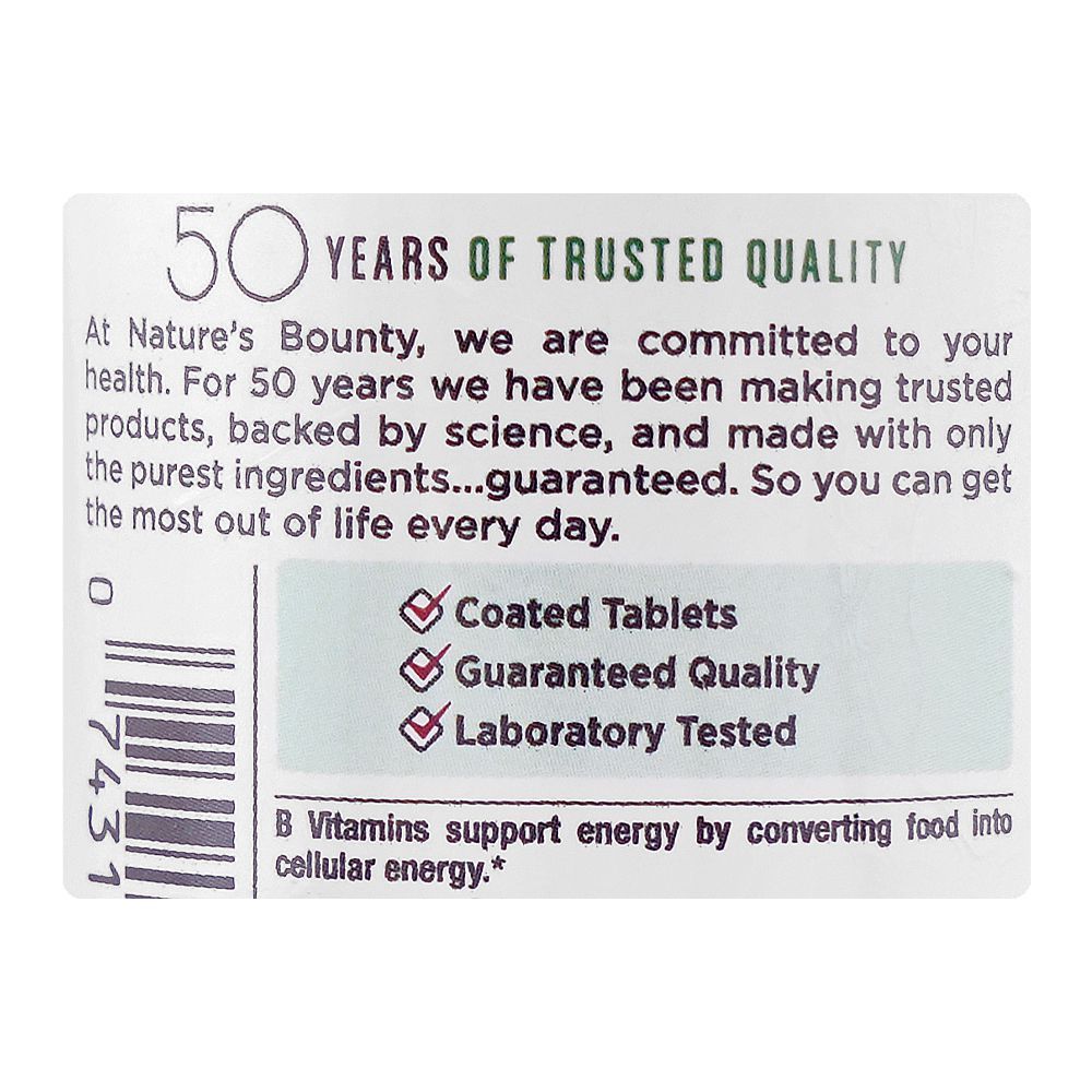 Nature's Bounty B-2 100mg Ribo Flavin Supplement Tablet, 100-Pack