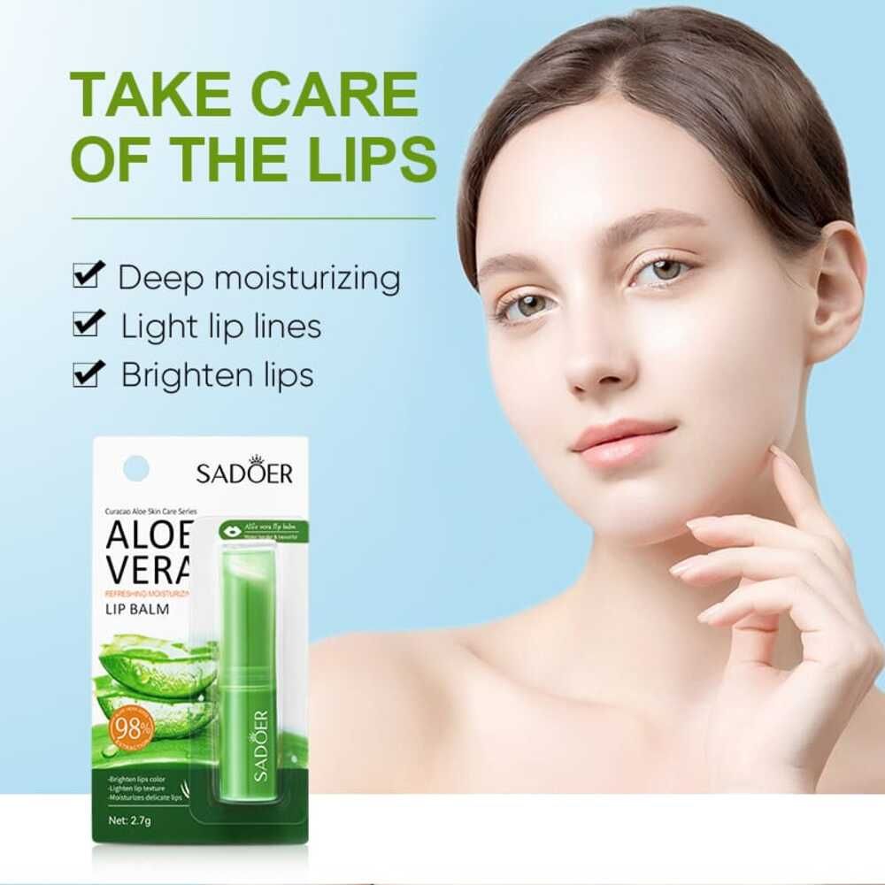 Buy Sadoer Aloe Vera Lip Balm, Hydrating & Moisturizing, 2.7g, SD04421 Online at Best Price in ...