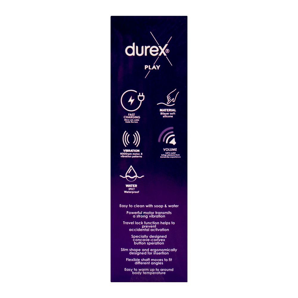 Buy Durex Slim Silent Vibrator, Waterproof Sex Toy, 8 Vibrating ...