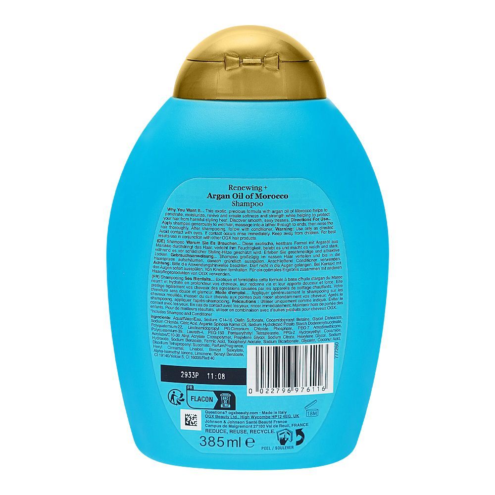 OGX Moroccan Argan Oil Shampoo, For Damaged & Dry Hair, 385ml