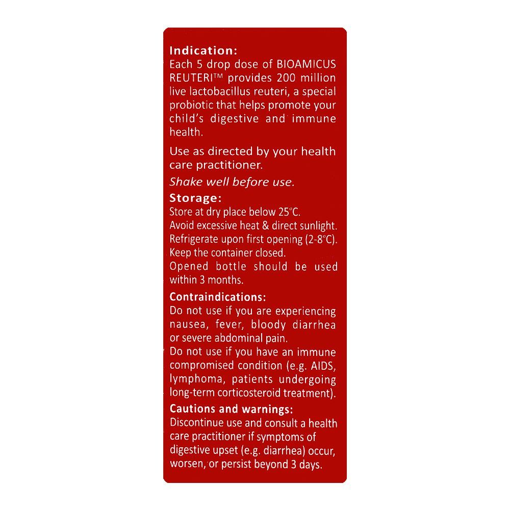 Bioamicus Probiotics Reuteri Drop, 10ml