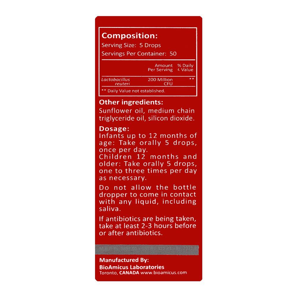 Bioamicus Probiotics Reuteri Drop, 10ml