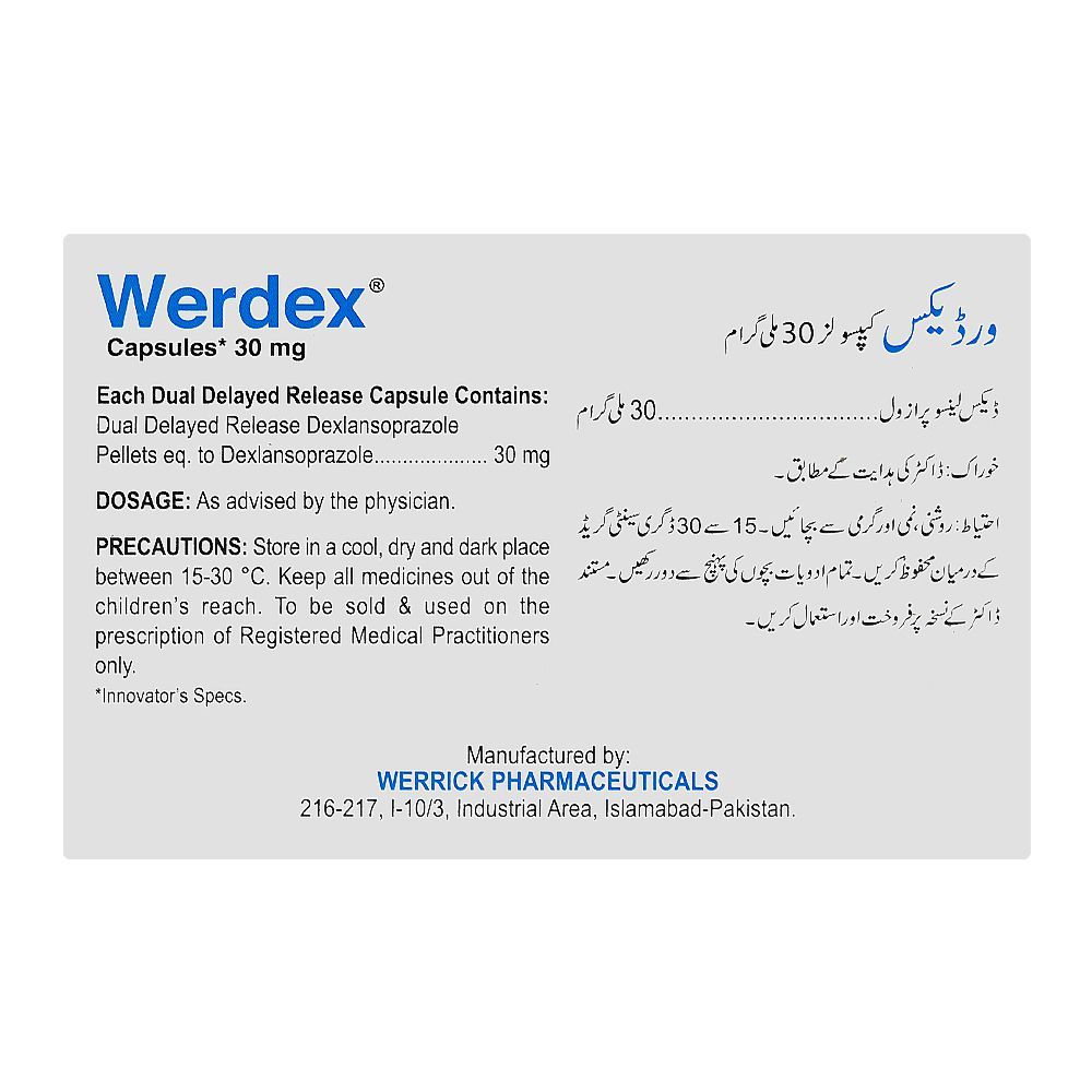 Werdex 30mg, Strip (10 Capsules)