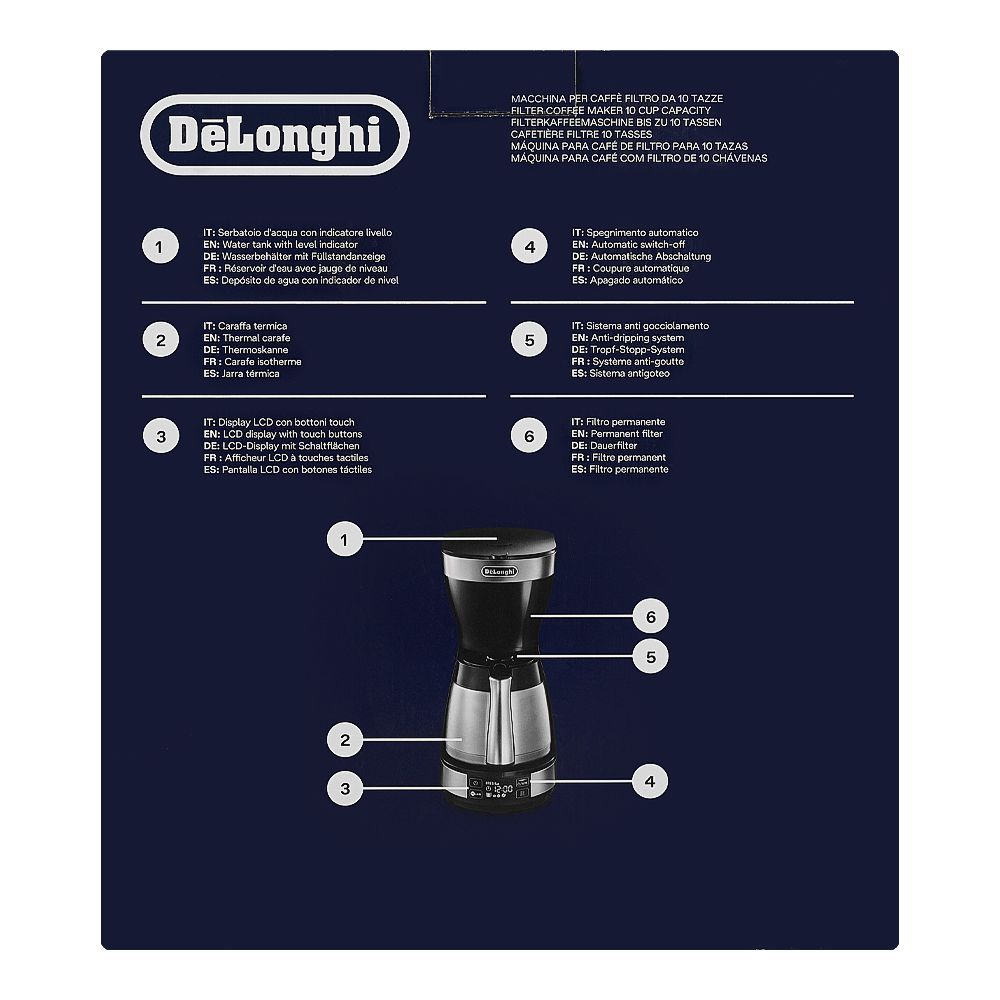Buy DeLonghi Filter Coffee Machine, 10 Cups Capacity, 1200W, ICM16731 ...