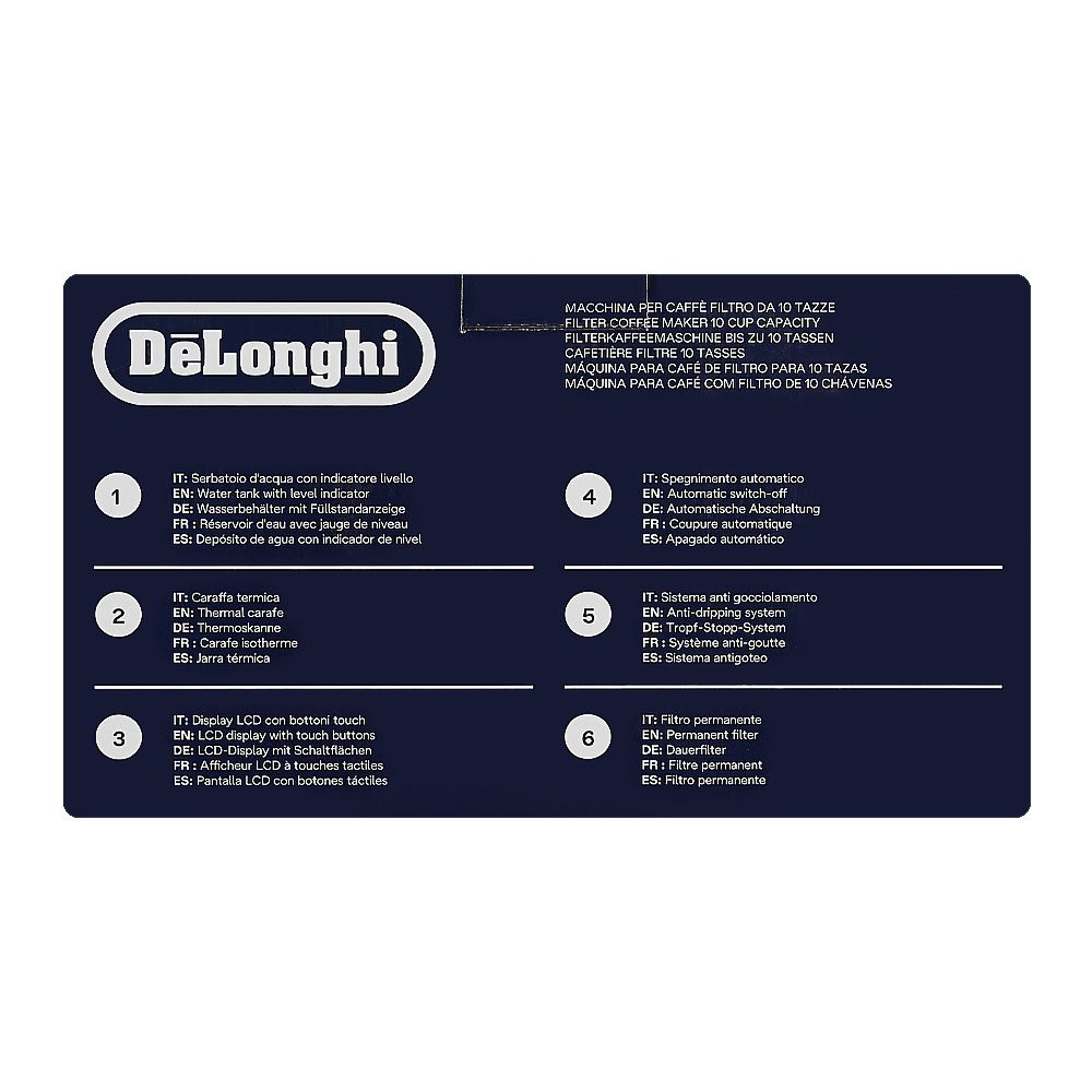 Buy DeLonghi Filter Coffee Machine, 10 Cups Capacity, 1200W, ICM16731 ...
