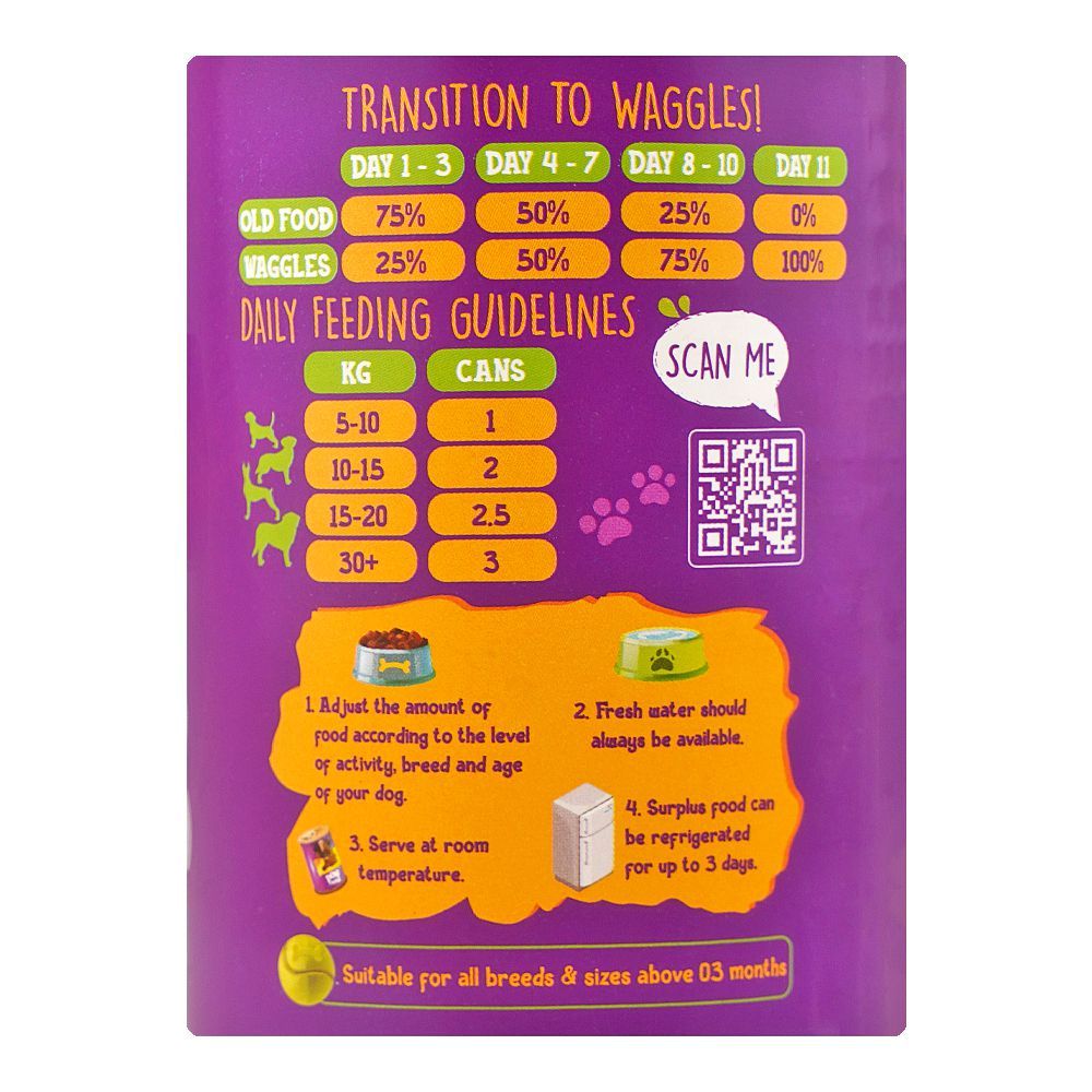 Purchase Waggles Chicken & Sweet Potato Dog Food, 400g Tin Online at ...