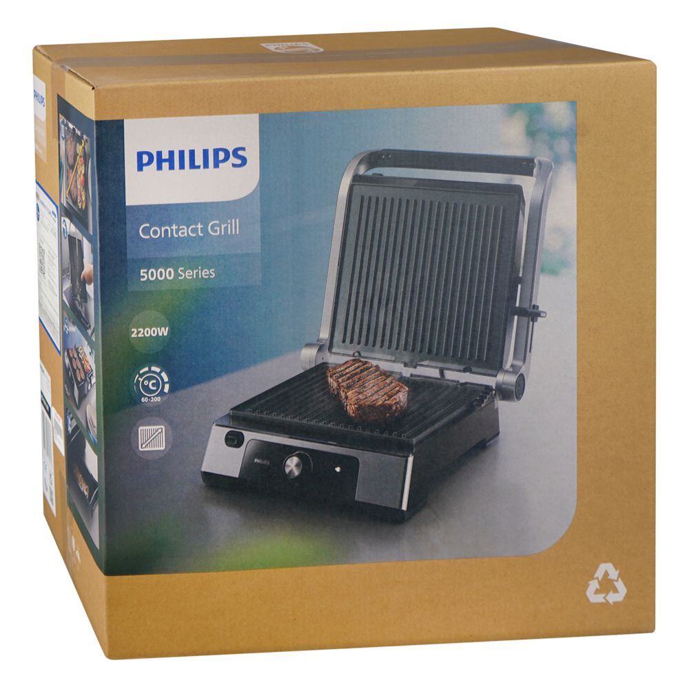 Buy Philips 5000 Series Electric Contact Grill, 2200W, HD6301/90 Online ...